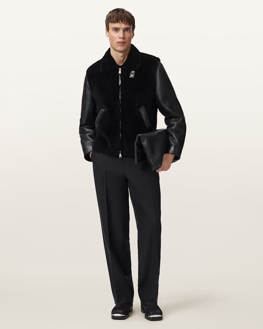 Conyer Shearling Pilot Jacket Black | ALLSAINTS US